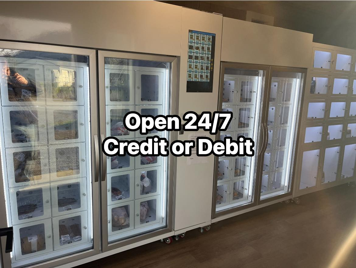 This farm vending machine can sell each products individually.
