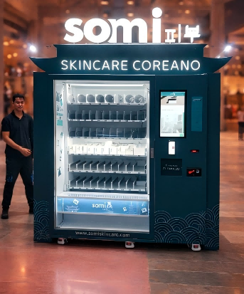 Our Colombia client use this skin product vending machine to boost sales.