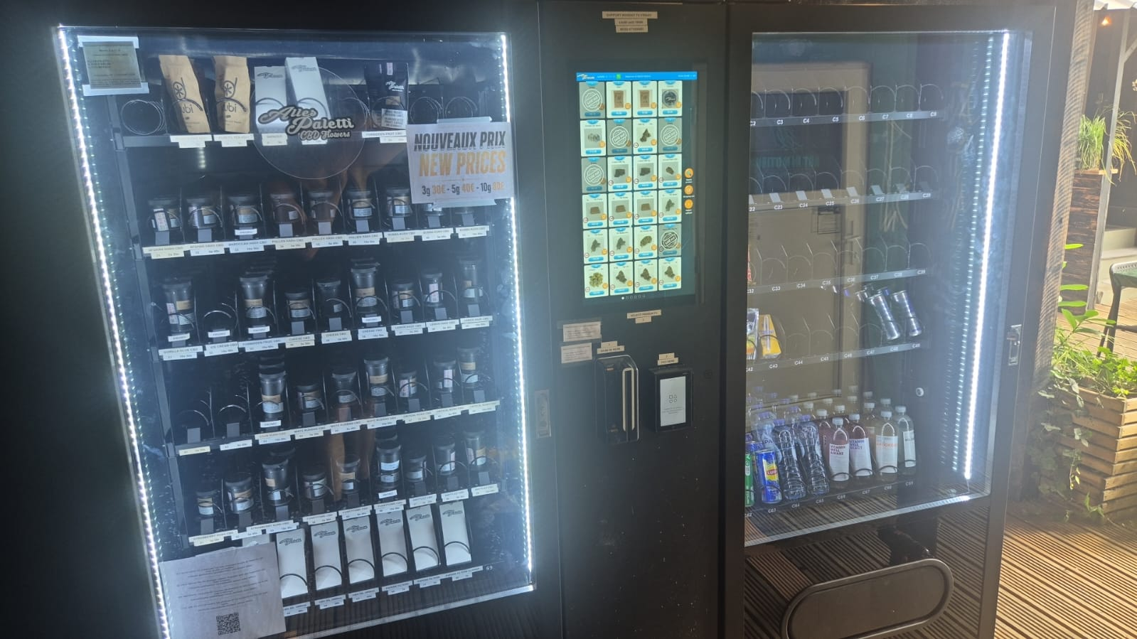 Luxembourg CBD vending machine with age verification and touchscreen product management