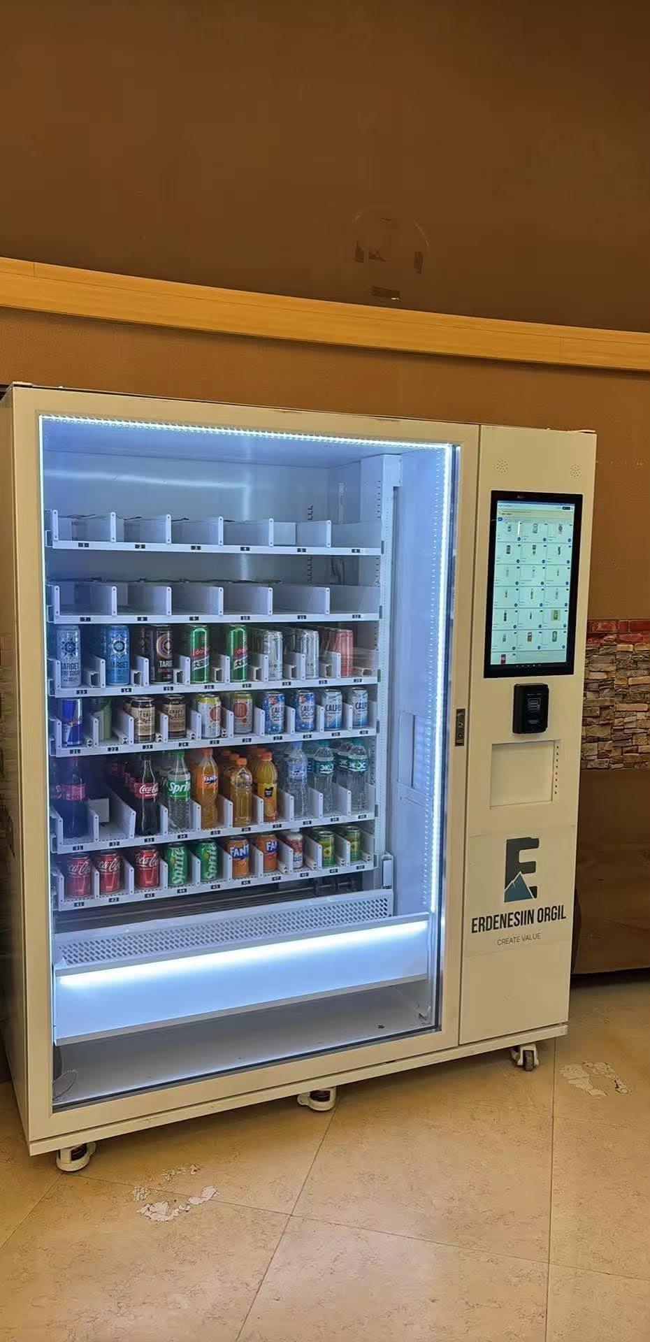 Mongolia high-capacity drink vending machine with elevator delivery for beverages.