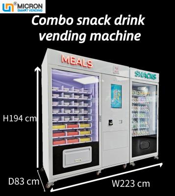 China Combo Meal Snack Vending Machine Custom Micron Smart Vending With Microwave And Cooling System for sale