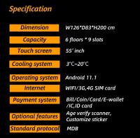 China 55 Inch Touch Screen Advertising  Vending Machine And Card Readers for sale