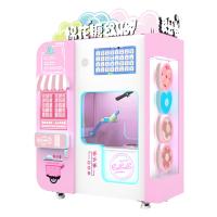 China Micron Automatic 32 Fruit Flavor Cotton Candy Vending Machine for street food in the amusement park for sale