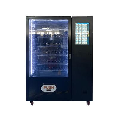 China Black Combo Spiral Locker Snacks Drinks Vending Machine With Extra Lockers For Large Packaged Snacks for sale