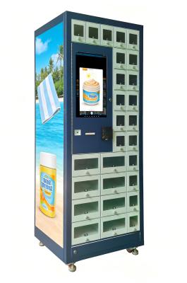 China Locker Vending Machine providing secure storage and vending of items like sunscreen and towels in busy public locations for sale