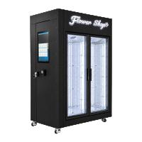 China Transparent Double-Sided Flower Locker Vending Machine With 21.5 Inch Side Screen for Airports Hospitals Shopping Malls and Transit Hubs for sale