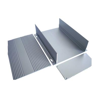 China Power Supply Aluminum Instrument Enclosure AL6063 Oxidized Black Aluminum Battery Enclosure for sale