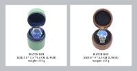 China High End Custom Logo Leather Classic Protective Watch Cover Closure Eco-Friendly Cylindrical Men's Watch Box Outside for sale