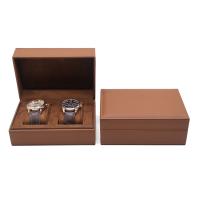China High End Customized Logo Protective Artificial Leather Classic Rectangle Watch Display Stand Elegant Valentine's Day Gift Box for sale