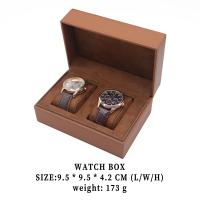 China High End Customized Logo Protective Artificial Leather Classic Rectangle Watch Display Stand Elegant Valentine's Day Gift Box for sale