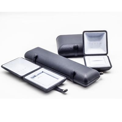 China Wholesale High Quality PU Leather Square Jewelry Box Set with Premium Velvet Lining Custom Logo Ring Necklace Pendant Packaging for sale