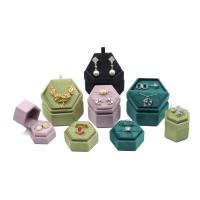 China Customized Logo Hexagonal Velvet Mini Ring Box  Jewelry Display with Luxury Display for sale