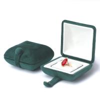 China Best-selling Luxury Dark Green Velvet Square Customized Jewelry Packaging Display Ring Box for Necklace Earrings Bracelet for sale