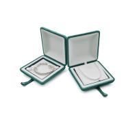 China Best-selling Luxury Dark Green Velvet Square Customized Jewelry Packaging Display Ring Box for Necklace Earrings Bracelet for sale