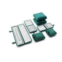 China Best-selling Luxury Dark Green Velvet Square Customized Jewelry Packaging Display Ring Box for Necklace Earrings Bracelet for sale