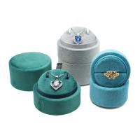 China Custom Popular Velvet Luxury Other Closure Semi-Circle Shape Pattern Printed Design Green Velvet Lining Valentine's Day Box for sale