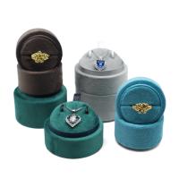 China Custom Popular Velvet Luxury Other Closure Semi-Circle Shape Pattern Printed Design Green Velvet Lining Valentine's Day Box for sale