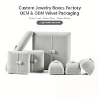 China Bulk Wholesale Fabric Jewelry Case Embossed Custom Logo Factory Price Luxury Brand Packaging Button Closure Valentine'S Custom for sale