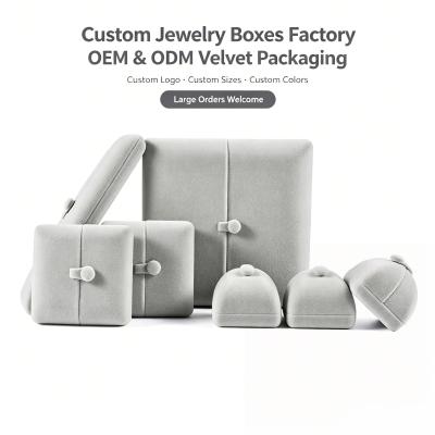 China Bulk Wholesale Fabric Jewelry Case Embossed Custom Logo Factory Price Luxury Brand Packaging Button Closure Valentine'S Custom for sale