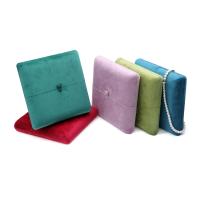 China Factory Customized Luxury Jewelry Box Plastic + Velvet Modern Buttons Burgundy Square Chain Customized Logo Ring Necklace for sale