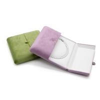 China Factory Customized Luxury Jewelry Box Plastic + Velvet Modern Buttons Burgundy Square Chain Customized Logo Ring Necklace for sale