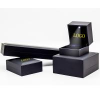 China Luxury Black Customized Jewelry Box LED Light Ring Box Velvet Necklace Jade Bracelet Earrings Jewelry Packaging Box Wholesale for sale