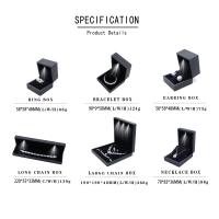 China Luxury Black Customized Jewelry Box LED Light Ring Box Velvet Necklace Jade Bracelet Earrings Jewelry Packaging Box Wholesale for sale