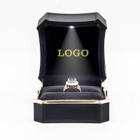 China Luxury Ring Box with LED Light Velvet Necklace Earrings Jewelry Packaging Customized Jewelry Box Factory for sale