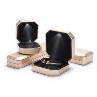 China Factory champagne Stock High-quality LED Square Octagonal Velvet Jewelry Box Necklace Bracelet Earrings Packaging Wholesale for sale