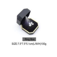 China Factory champagne Stock High-quality LED Square Octagonal Velvet Jewelry Box Necklace Bracelet Earrings Packaging Wholesale for sale