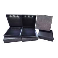China High-End LED Light Jewelry Packaging Box Large Chain Necklace Box with Custom Logo Factory Wholesaled Square Pattern for sale