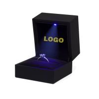 China High-End LED Light Jewelry Packaging Box Large Chain Necklace Box with Custom Logo Factory Wholesaled Square Pattern for sale