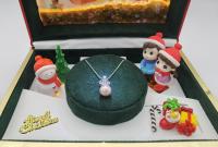 China Luxury Handmade Square Velvet Jewelry Box with LED Music Gift Set for Rotary Ring Necklace Custom Music for sale