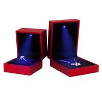 China Premium Emerald & Jewelry Packaging Factory Wholesale Luxury Square Plastic Box with LED Light & Custom Logo for sale