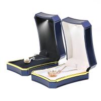 China Customizable Factory Luxury Square LED Light Velvet Lining Necklace Jewelry Box Gift Box for Premium Jewelry Packaging for sale