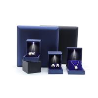 China Ring Packaging Box Luxury Modern Square Black Customized Necklace Jewelry Drawer Box with LED Light for Valentine's Day for sale