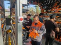 China 35m PVC Gloves Dipping Machine With Automatic Logo Printing And Stripping System for sale
