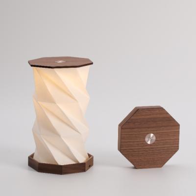China Wooden Pleated Origami Paper Lamp Round 700mah OEM for sale