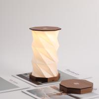 China Wooden Pleated Origami Paper Lamp Round 700mah OEM for sale