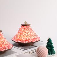 China Origami Tyvek Paper Christmas Tree Shaped Light Lamp Standing Foldable Home Decor for sale