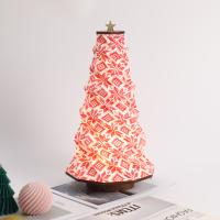 China Origami Tyvek Paper Christmas Tree Shaped Light Lamp Standing Foldable Home Decor for sale