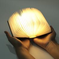 China Mini Wooden Paper Book Lamp 5000K RGB Custom Logo for sale