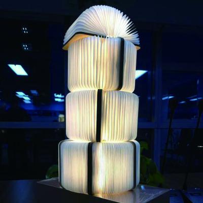 China Magnetic Crinkle Paper Book Lamp Desk Floor Bedroom Light Square ODM for sale