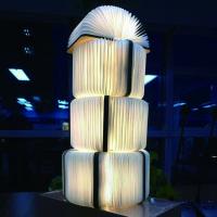 China White Wooden Folding LED Ceiling Paper Lamp Small Book Light 5V for sale