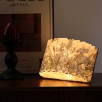 China 1200mAh Foldable Night Paper Book Lamp Flower Drawing Lighting for sale