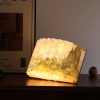 China Wood Origami Floor Standing Paper Lamps Night Reading Light for sale