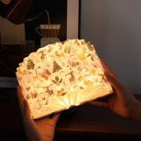 China Creative Wood Paper Book Lamp Reading Lighting Christmas Decorations USB Charging for sale