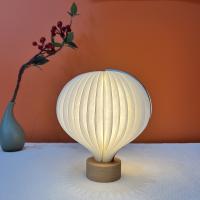 China Wooden Nightstand Balloon Paper Lantern Lamp For Bedroom 3.7V for sale