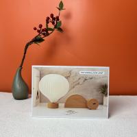 China Wooden Nightstand Balloon Paper Lantern Lamp For Bedroom 3.7V for sale