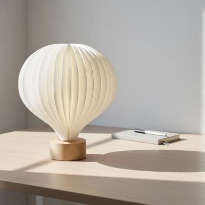 China RGB LED Rechargeable Cordless Hot Air Balloon Paper Lamp Origami Desk Night Light for sale